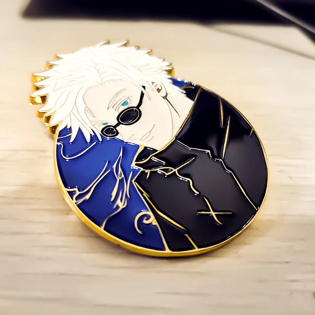 Anime Jujutsu Kaisen Gojo Satoru Gojo Metal Badges Buttons Brooch Blue