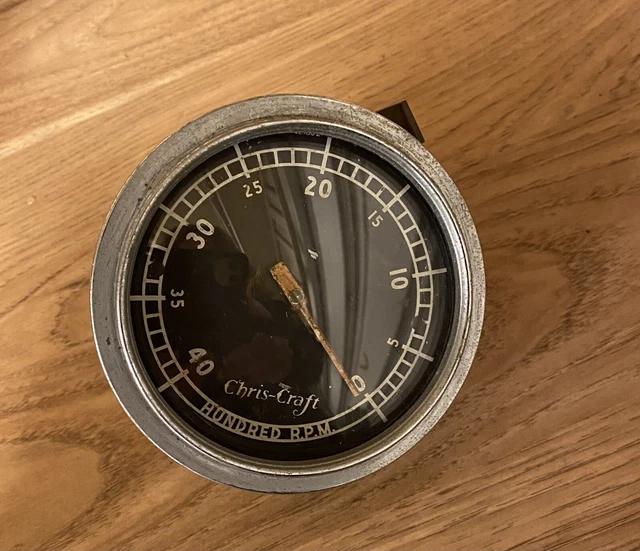 1930’S CHRIS-CRAFT BOAT Tachometer w/ copper housing 4000 RPM ...