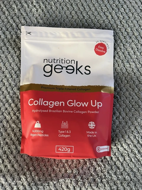 NUTRITION GEEKS COLLAGEN Glow Up Powder 14000mg, 420g, 30 Servings £7. ...
