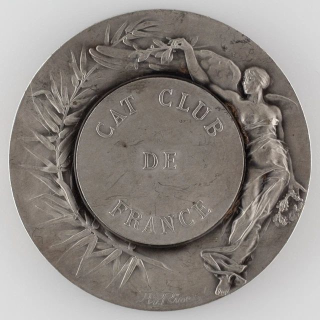 MÉDAILLE CAT CLUB DE FRANCE – Chats – Bronze argenté 50 mm – S. Grün ...