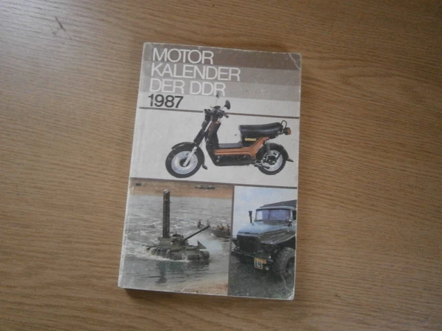 &MOTOR KALENDER DER DDR 1987" Militärverlag der DDR, NVA, GST, PKW ...