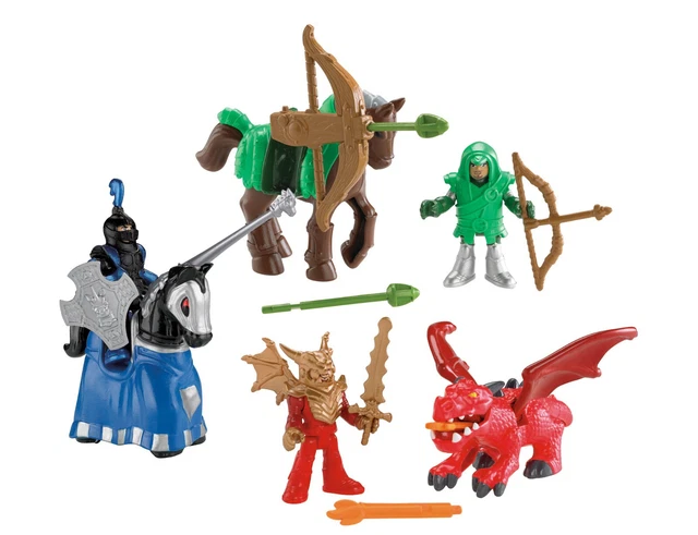 FISHER-PRICE - IMAGINEXT - Castle Figure Pacchetto 3 Figure con Cavallo ...