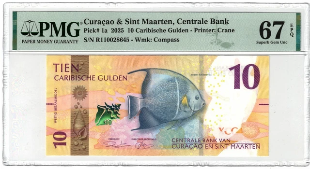 2025 CURACAO SINT Maarten Caribbean 10 Gulden Banknote P1 UNC ...