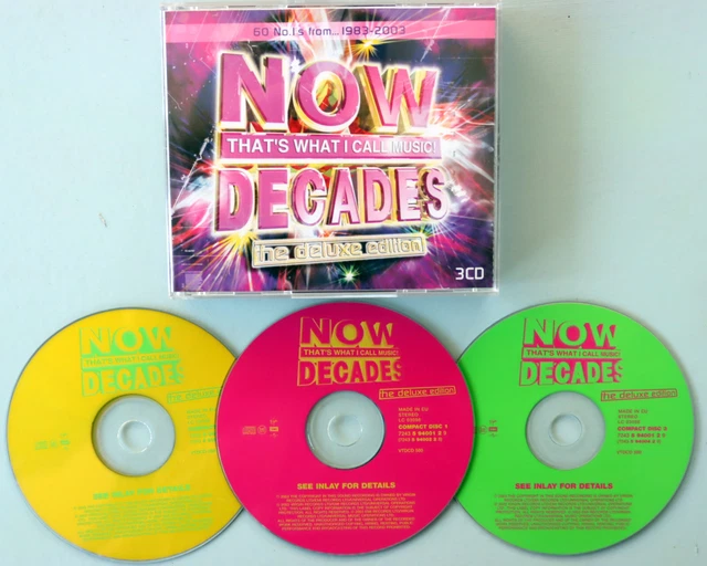 NOW THAT'S WHAT I CALL MUSIC: DECADES CD Deluxe 3 CDs. 60 NO 1s FROM ...