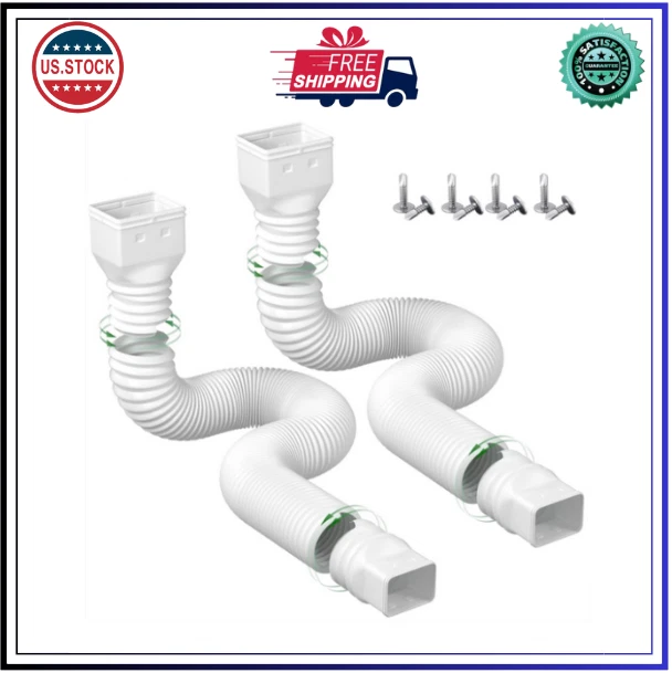 2 PACK RAIN Gutter Downspout Extensions Flexible,Drain Downspout ...