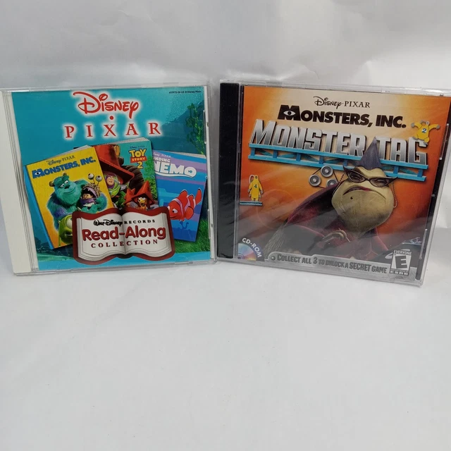 DISNEY PIXAR READ Along CD No Book and Monsters Inc Monster Tag CD-ROM ...