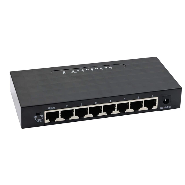 8 PORT GIGABIT Switch,Unmanaged 10/100/1000Mbps Network Hub Ethernet ...