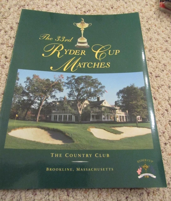 1999 PGA 33RD Ryder Cup Matches Program Brookline Tiger Woods Mickelson ...