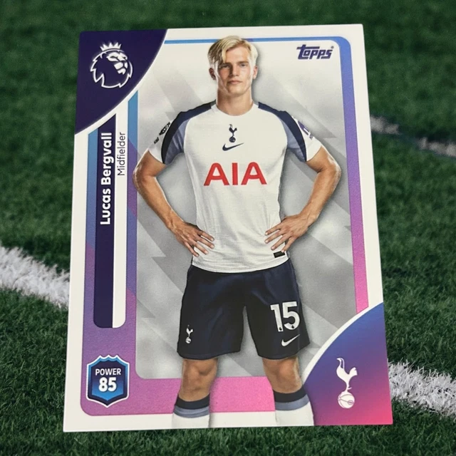 CARTE TOPPS PREMIER League 2025/26 n°261 Lucas Bergvall - Tottenham ...