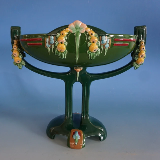 EICHWALD MAJOLIKA JUGENDSTIL Tafelaufsatz Jardiniere Keramik B. Bloch ...