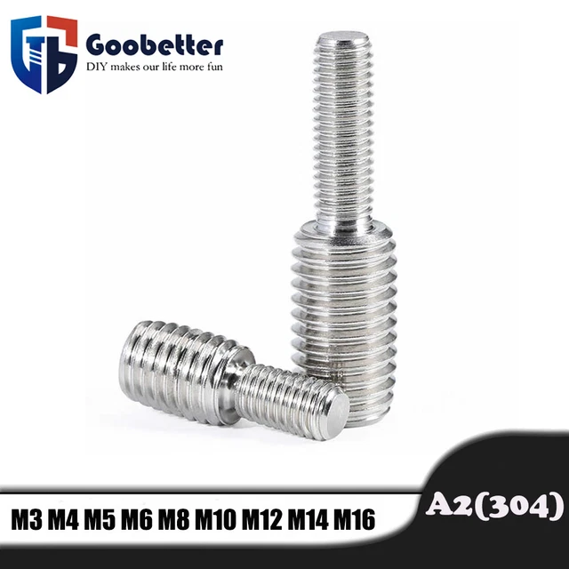 DOUBLE END MALE Thread Bolt Screw Reducer Fitting Adapter M3-M16 A2 ...