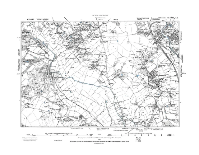 OLD MAP OF Chesterton, Burslem, Wolstanton, Staffordshire in 1889 ...