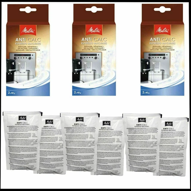 MELITTA ANTI-CALC ESPRESSO MACHINE DECALCIFIER DESCALER SACHETS PACK OF ...