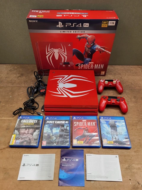 SONY PLAYSTATION 4 PS4 Pro Limited Edition Spider-Man Console 1TB Boxed ...