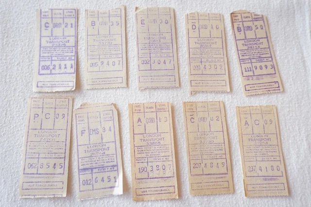 LONDON TRANSPORT GIBSON Machine Bus Tram Ticket x10 Ref A18 £14.99 ...
