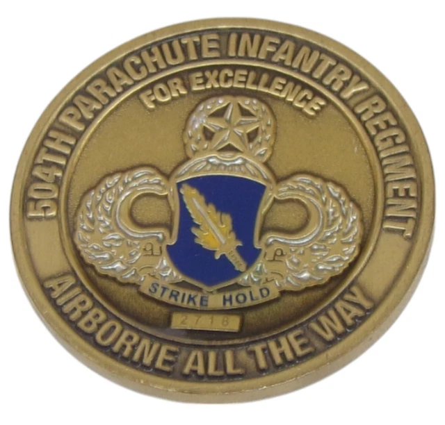CHALLENGE COIN 504TH Parachute Infantry Regiment Airborne 1st BCT armée ...