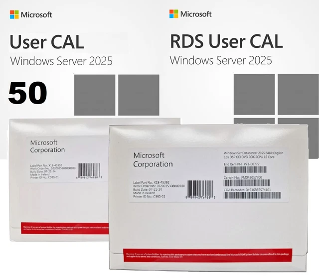 WINDOWS SERVER 2025 Standard | Datacenter 16Core DVD OEM Pack + RDS ...