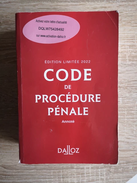 CODE DE LA procédure pénale Dalloz édition 2022 études de droit EUR 20,00 - PicClick FR