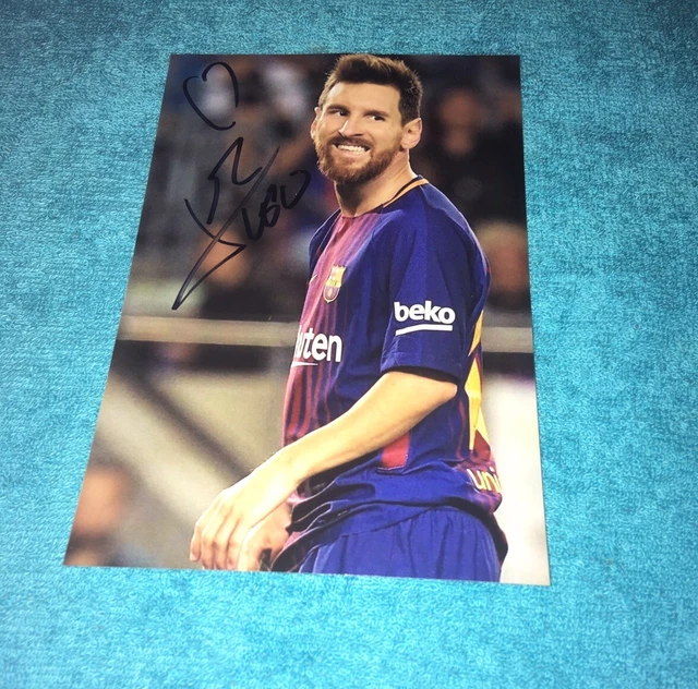 PHOT DÉDICACE AUTOGRAPH Lionel Messi Champion Du Monde Football PSG EUR ...