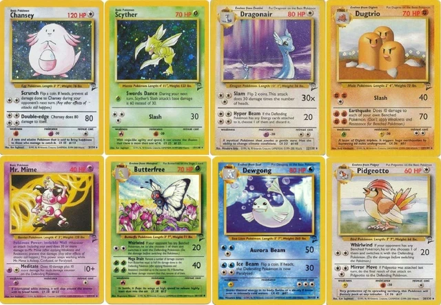 POKEMON OFFICIAL TRADING Cards Common & Uncommon Base Set 2 Collection ...