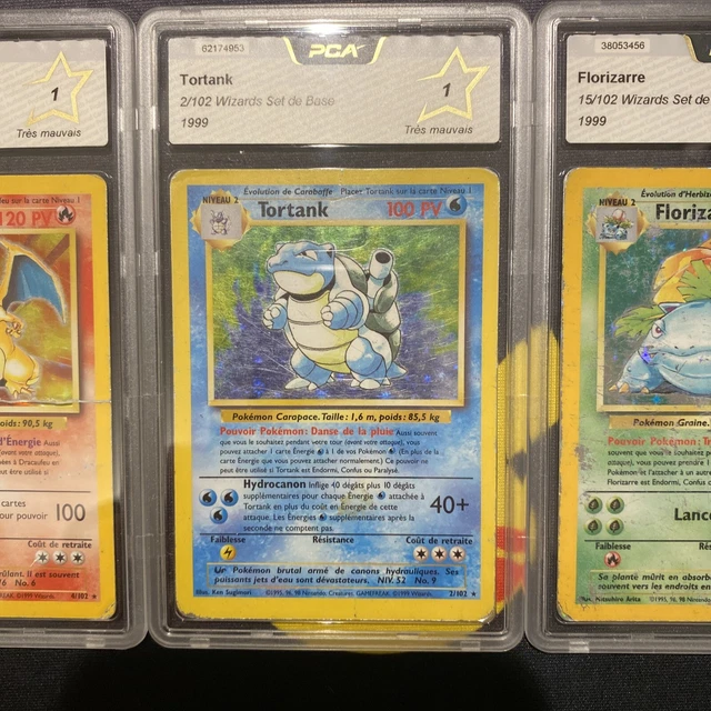 CARTE POKÉMON DRACAUFEU Tortank Florizarre Wizards Set De Base 1999 ...