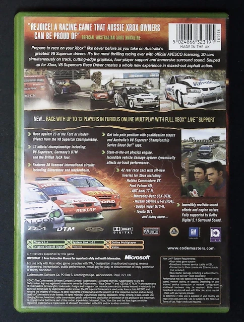 H0201 XBOX V8 Supercars Australia Race Driver With Booklet used Game ...