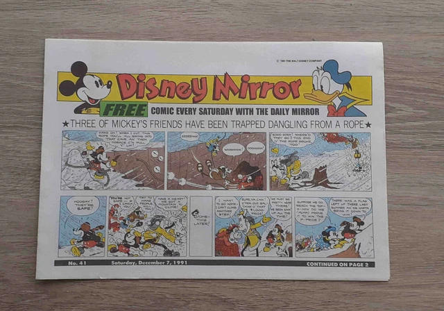 DISNEY MIRROR COMIC FROM DAILY MIRROR MICKEY MOUSE WALT DISNEY 1991 ...
