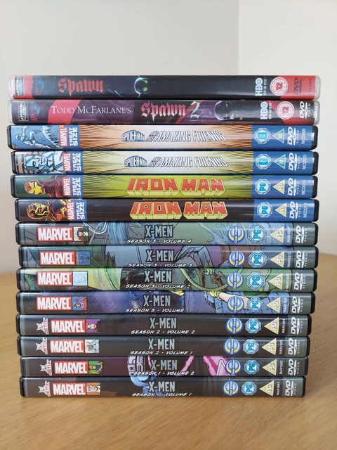 JETIX MARVEL ANIMATED Series DVD Bundle Xmen Spiderman Spawn Ironman ...