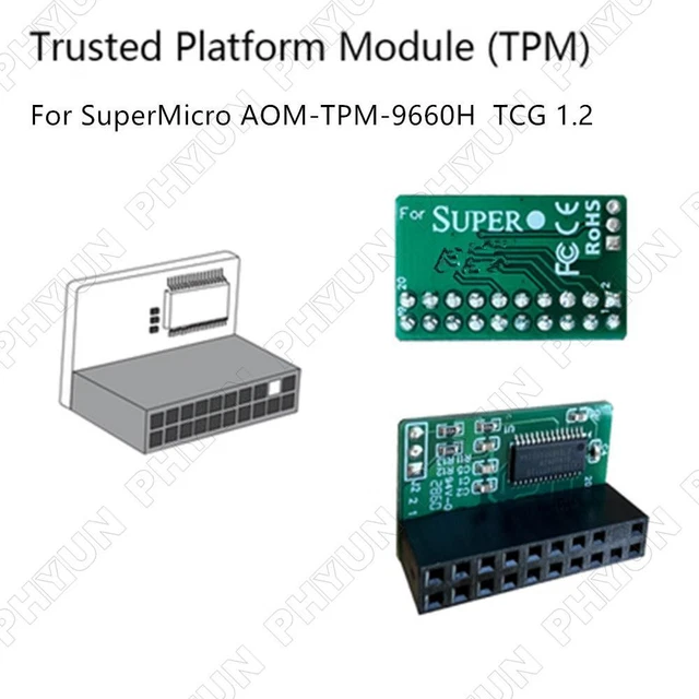 20 PIN TPM Plug 1.2 Module Trusted Platform For SuperMicro AOM-TPM ...