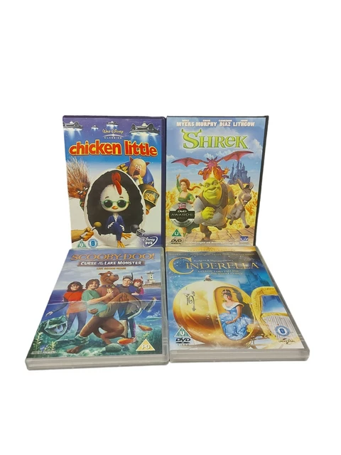 FAMILY DVDS 4 Bundle shrek, chicken little, cinderella and scoobydoo £9 ...