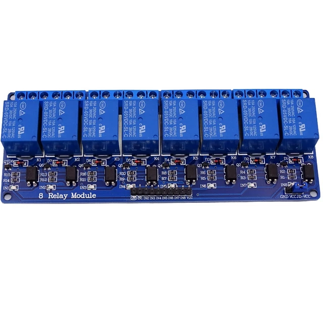 8-KANAL RELAIS MODUL Karte 5V - 230V mit Optokoppler für Arduino ...
