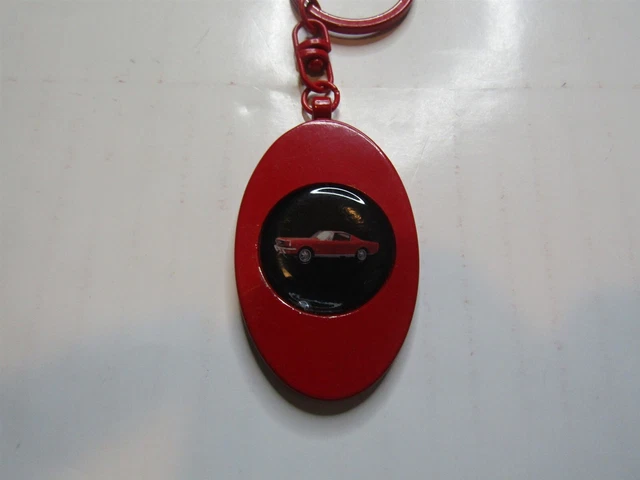 1965 1966 FORD Mustang Fastback Red Car Logo Keychain Keyring Metal Red ...