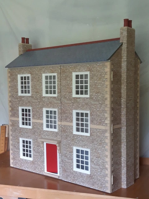LARGE DOLLS HOUSE, Stone paper to walls, Individually made. £297.00 ...