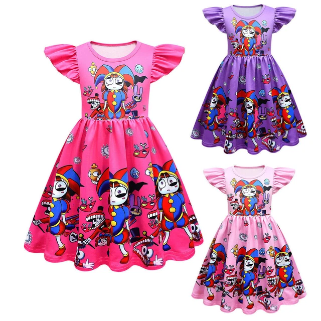 NEW THE AMAZING DIGITAL CIRCUS Dress Cosplay Costume Kids Girls Jax ...