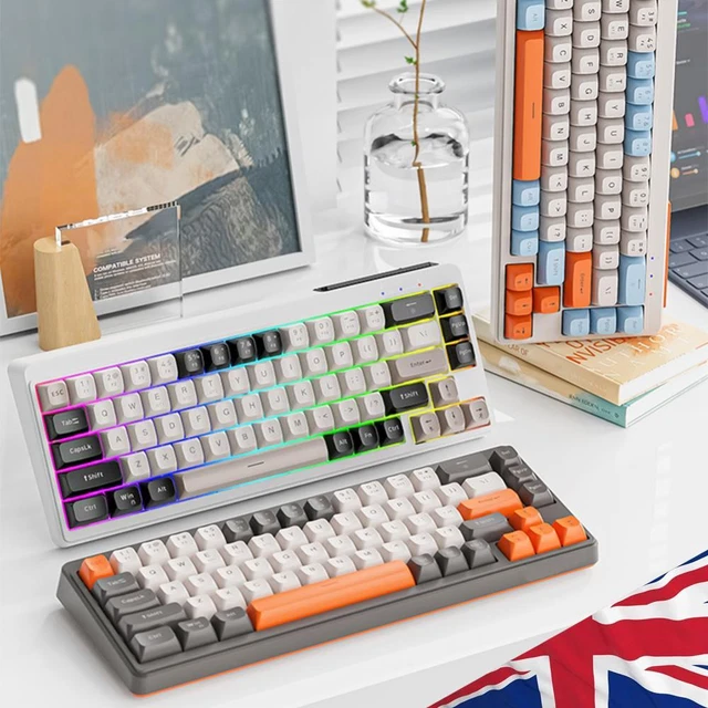 WIRELESS MECHANICAL KEYBOARD 68 Keys Tri-Mode BT5.0/2.4GHz/USB-C for PC ...