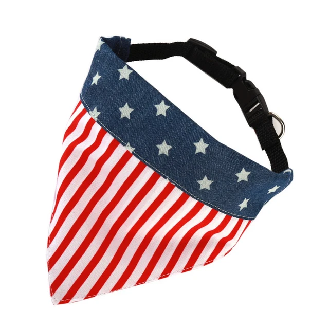 PET TRIANGLE SCARF Bib American Flag Puppy Collar Dog Cooling Bandana ...