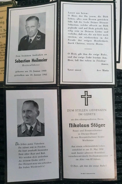 ORIGINAL GERMAN DEATH Cards Ww2 Veterans Rottenfuhrer Post War £9.99 ...