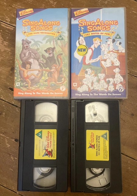 DISNEY SING ALONG Songs X 2 101 Notes Of Fun, The Bare Necessities VHS ...