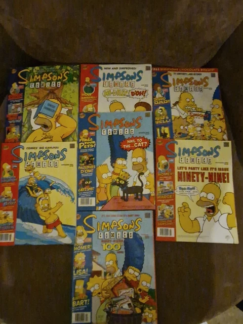 X7 SIMPSONS BONGO Comics 91,92,95,96,97,99 & Giant size 100th Issue VGC ...