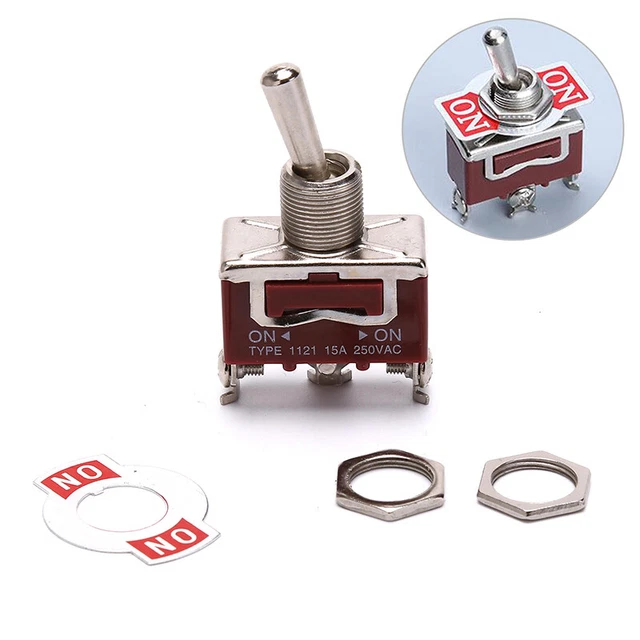 MOMENTARY TOGGLE SWITCH (ON) OFF (ON) Spring Return 3 Pin Latching ...