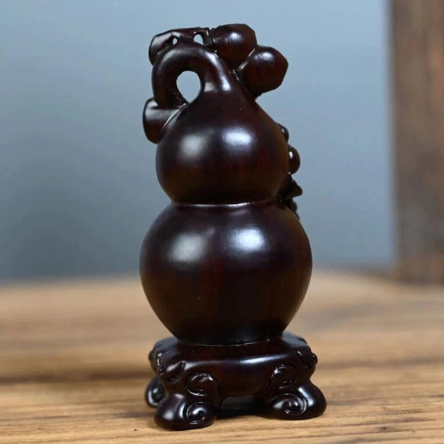 EN BOIS GOURDE Statue Wu Lou Charme Amulette Chinois Gourde Décor Wu ...