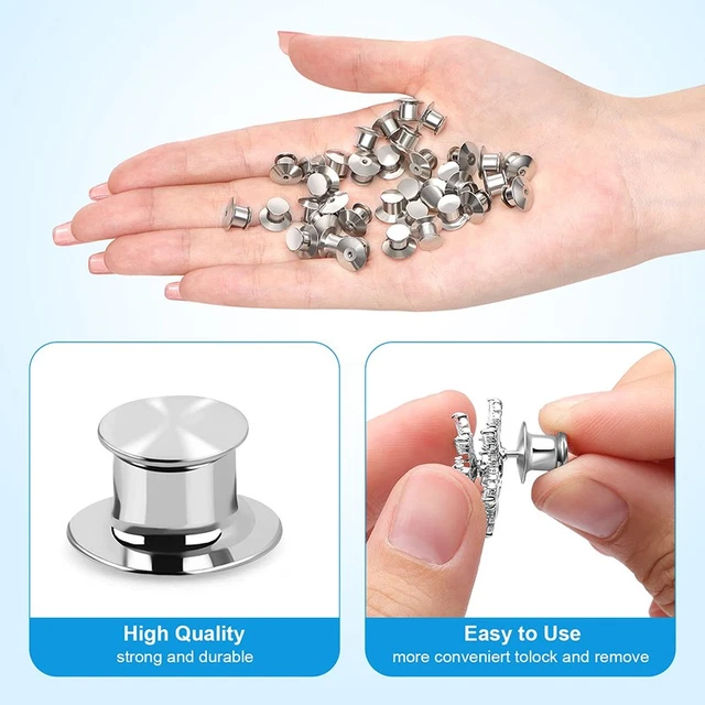 10PCS LOCKING PIN Back Locking Pin Keeper Clasp Metal Pin Backing for ...