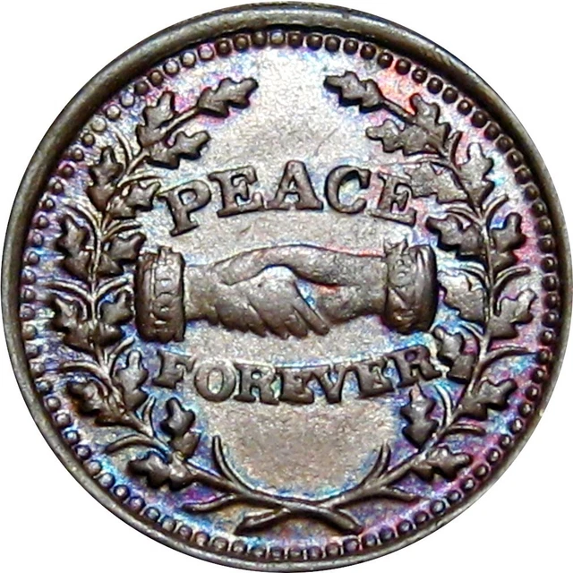 1863 PEACE FOREVER North & South Shaking Hands Patriotic Civil War ...