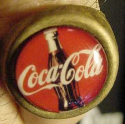 VINTAGE COKE BOTTLE COCA COLA GUMBALL MACHINE RING 60's brass soda ...