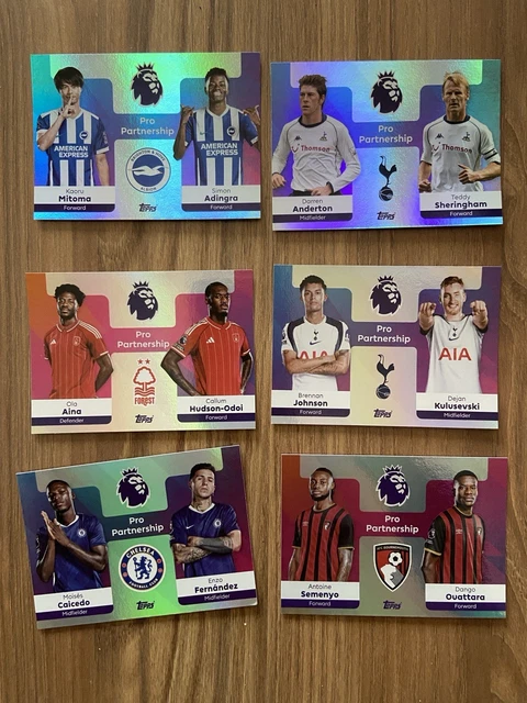 TOPPS 2025/26 PREMIER League Pro Partnership - Small Bundle of 6 Cards ...