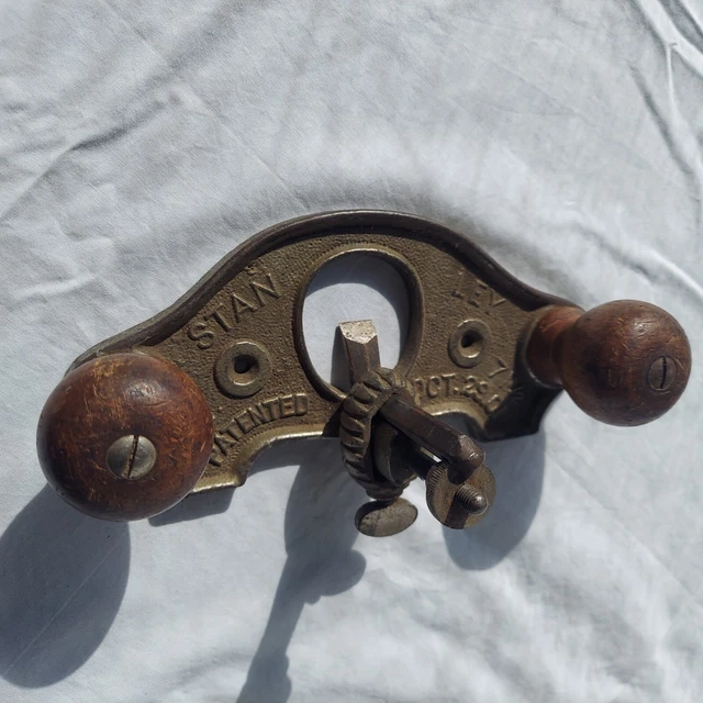 ANTIQUE STANLEY #71-1/2 wood router plane closed throat w/ 1 cutter mfg ...