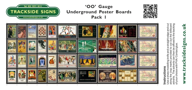 LONDON UNDERGROUND MODEL Railway Posters / Adverts Uncut Sheets - OO ...