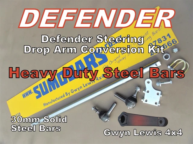 DEFENDER STEERING DROP arm conversion, ball joint repair kit SUMOBARS ...