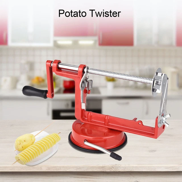 HAND CRANK MANUAL Spiral Potato Chips Twister Cutter Suction Base ...