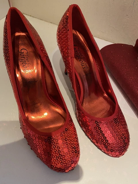 YOUR-FEET-LOOK-GORGEOUS RED GLITTER New Look Ladies Shoes Size UK 5 ...